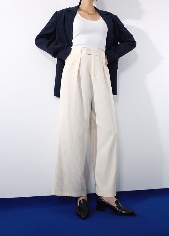 Leggy™ Andy Tailored Pinstripe Super High Waist Straight Leg Pants ...