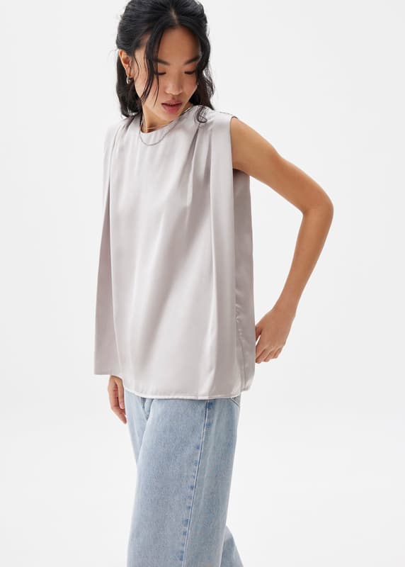 Satin Boxy Shell Top | Love, Bonito INTL