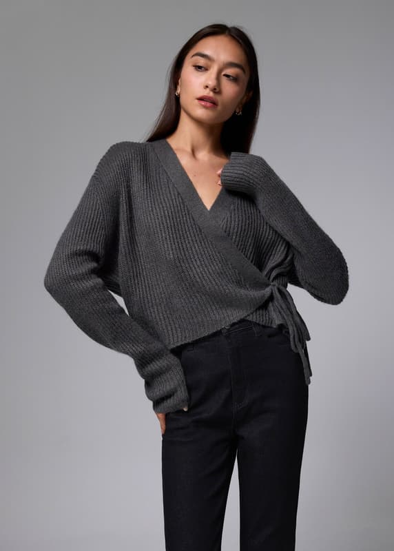 Oversized Knit Wrap Cardigan | Love, Bonito INTL