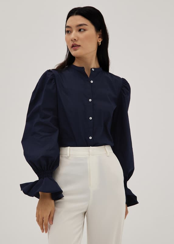 Jazleen Ruffle Cuff Relaxed Blouse | Love, Bonito INTL