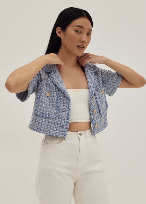 Lannie Tweed Crop Outer | Love, Bonito MY
