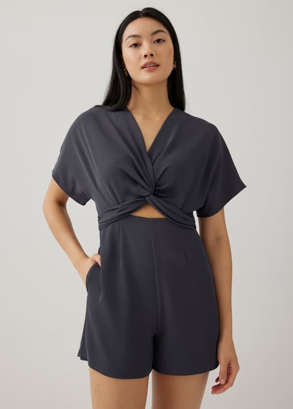 Davine Twist Front Cut Out Romper | Love, Bonito INTL