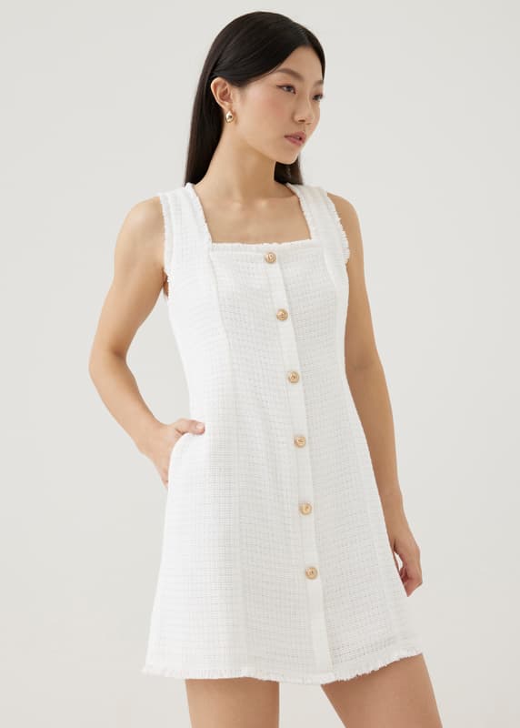 Letty Tweed Shift Mini Dress | Love, Bonito US