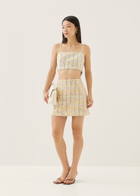 Linette Tweed A-line Mini Skirt | Love, Bonito INTL