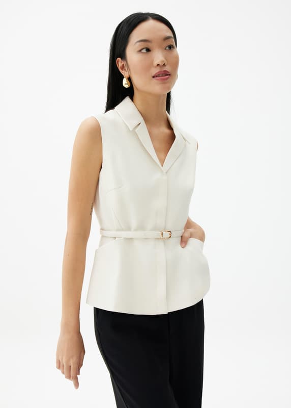 Ling Belted Tailored Vest | Love, Bonito Philippines