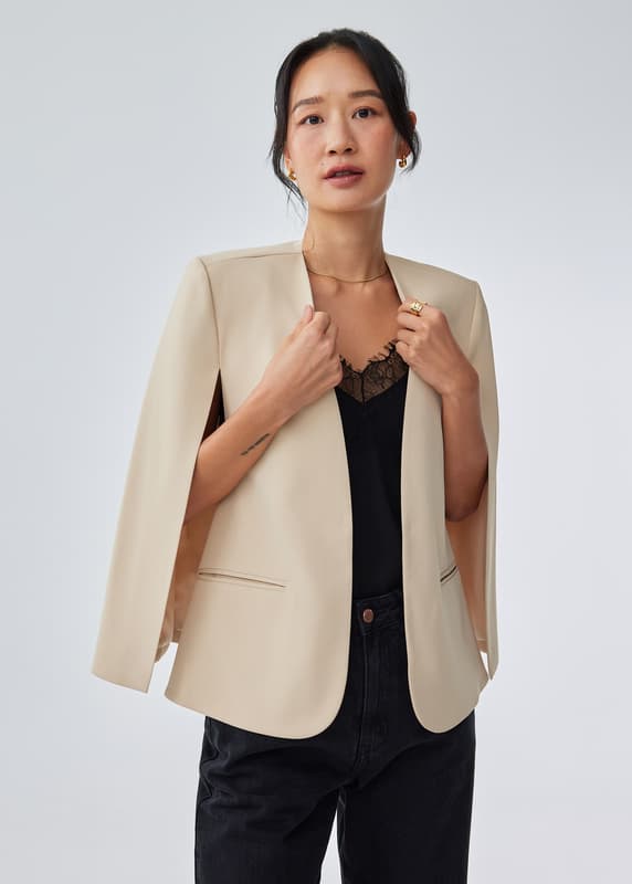 Audrey Tailored Cape Blazer | Love, Bonito PH