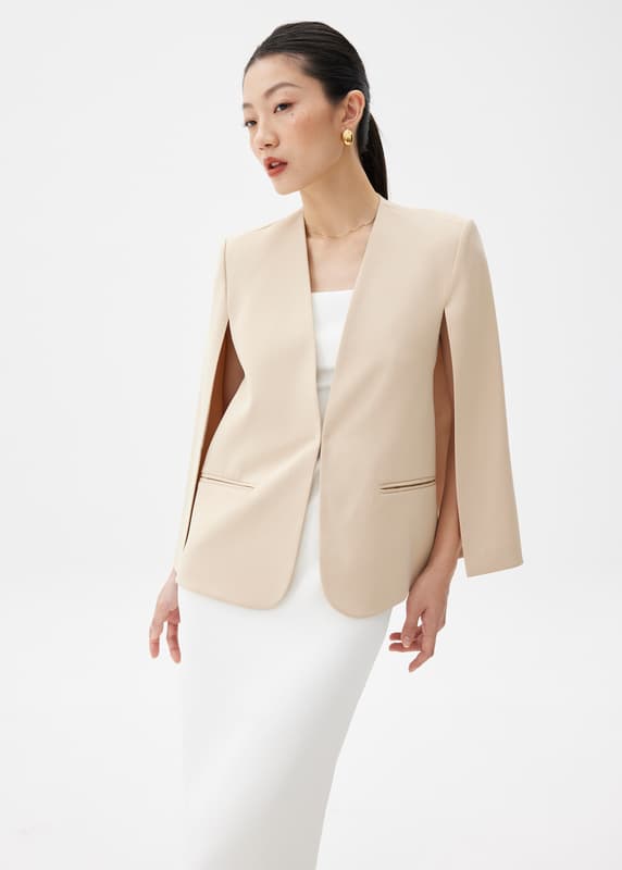 Audrey Tailored Cape Blazer | Love, Bonito SG