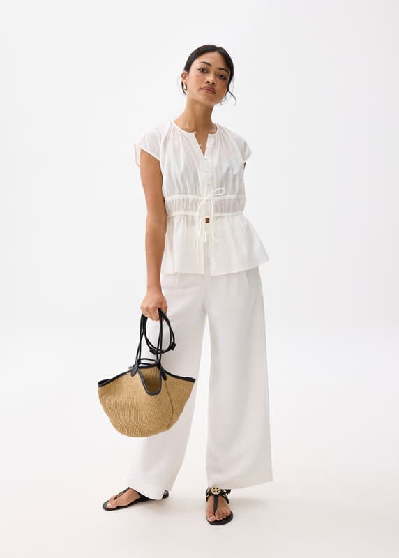 Elastic Notched Fit & Flare Blouse | Love, Bonito ID