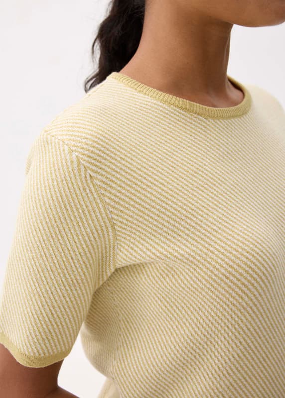 Striped Relaxed Knit Round Neck Tee | Love, Bonito SG