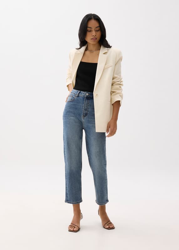 Denim Ankle Length Straight Leg Jeans | Love, Bonito ID