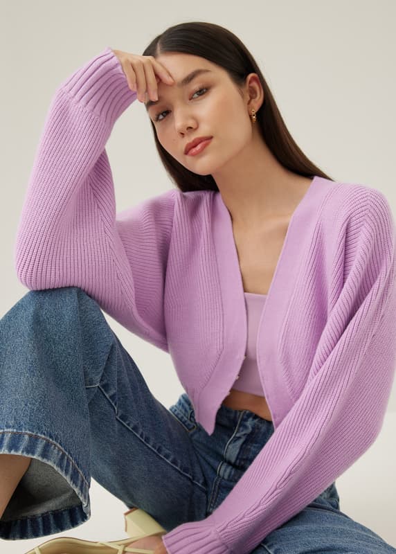 V-neck Batwing Knit Cardigan | Love, Bonito HK