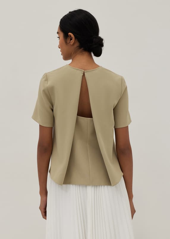 Grace Open Back Pleat Blouse | Love, Bonito INTL