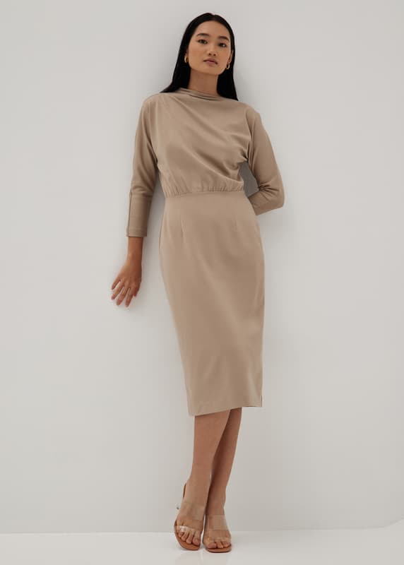 Fritzi High Neck Column Midi Dress | Love, Bonito INTL