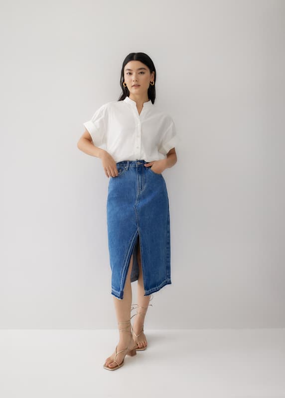 Raegan High Low Hem Shirt | Love, Bonito Philippines