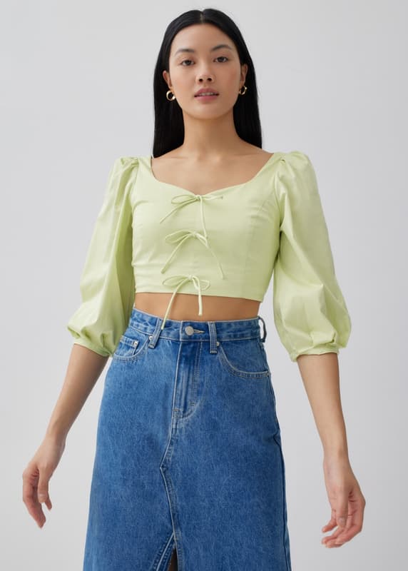 Jennae Cotton Smocked Puff Sleeve Top | Love, Bonito ID