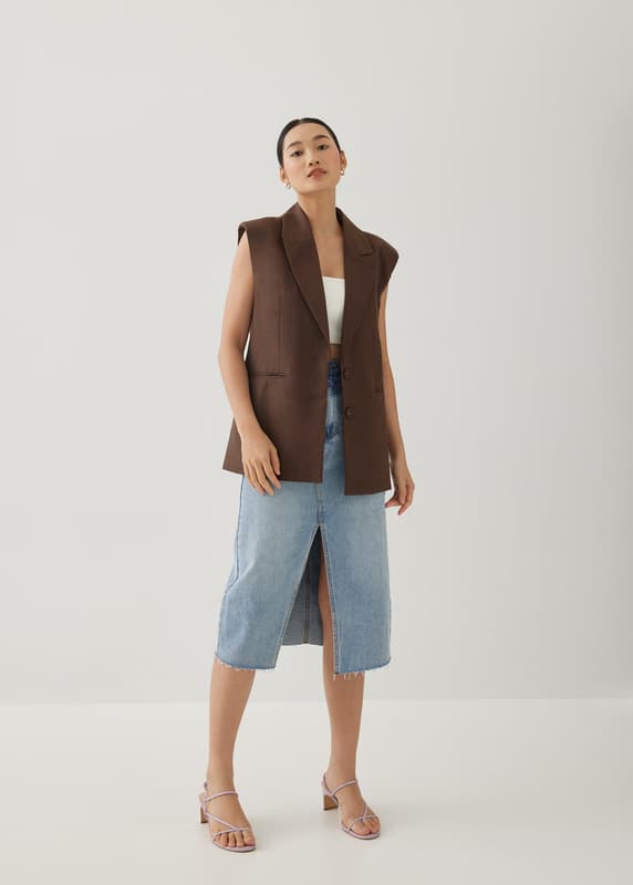 Buy Ryanna Linen Collared Vest Love Bonito Malaysia Shop Womens