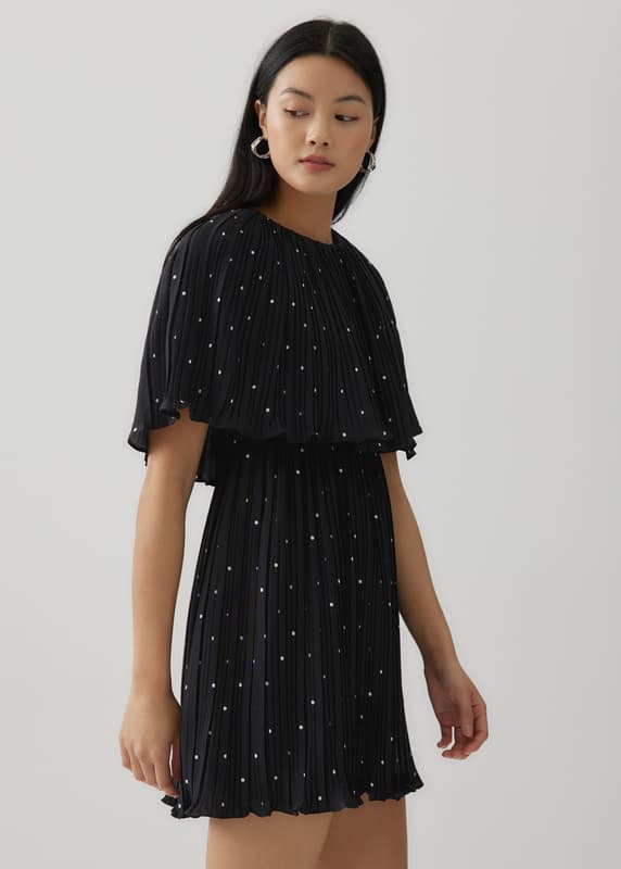 Zia Micro Pleat Polka Dot Dress | Love, Bonito INTL
