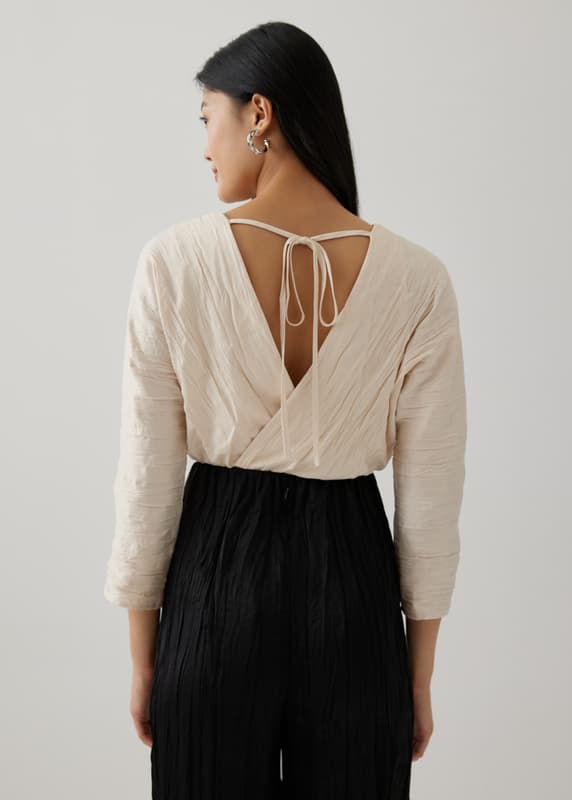 Coeli Elastic Crinkled Wrap Top | Love, Bonito SG