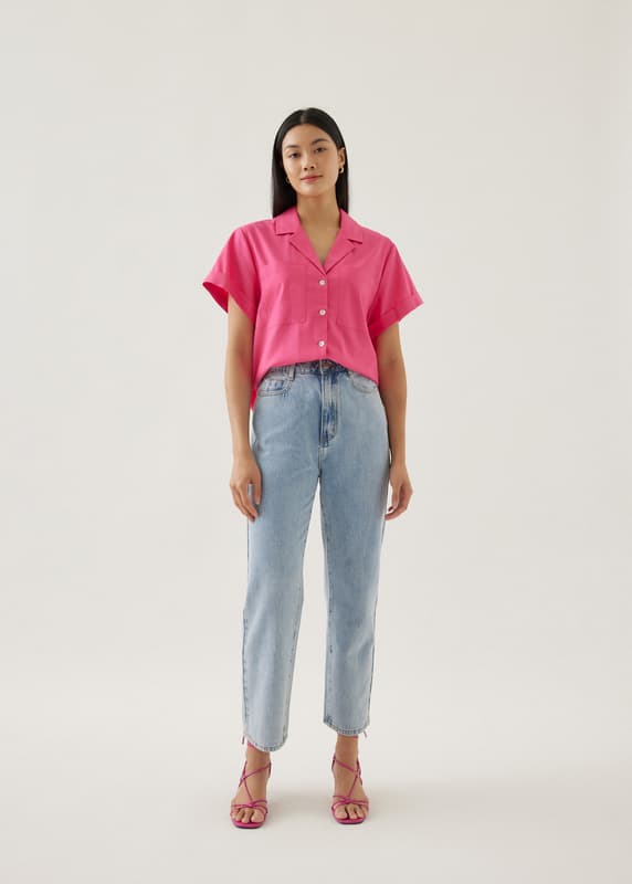Buy Ferica Linen Boxy Shirt @ Love, Bonito | Shop Women's Fashion ...