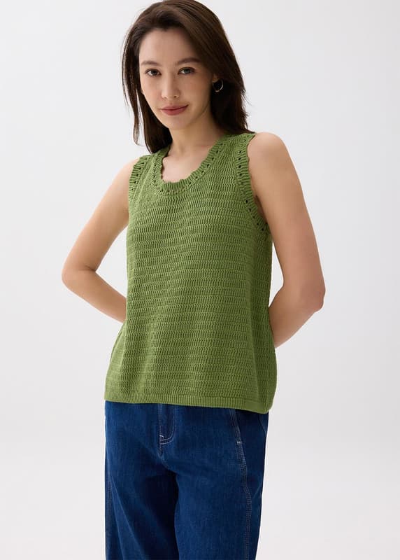 Crochet Round Neck Tank Top | Love, Bonito ID
