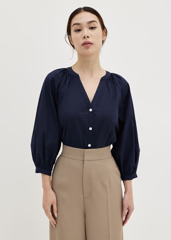 Carmen Button Down Notched Shirt | Love, Bonito INTL