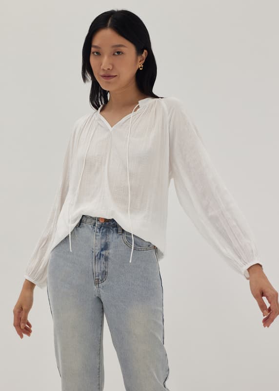 Buy Aralind Notched Poet Blouse @ Love, Bonito Malaysia | Shop Women's ...