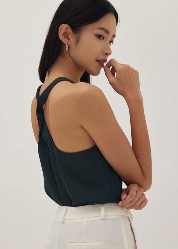 Evelyn Cross Back Shell Top | Love, Bonito INTL