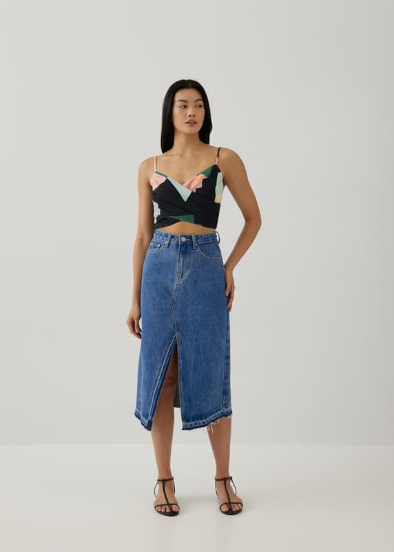 Pauline Padded Smocked Back Top in Terra Blocks | Love, Bonito Philippines