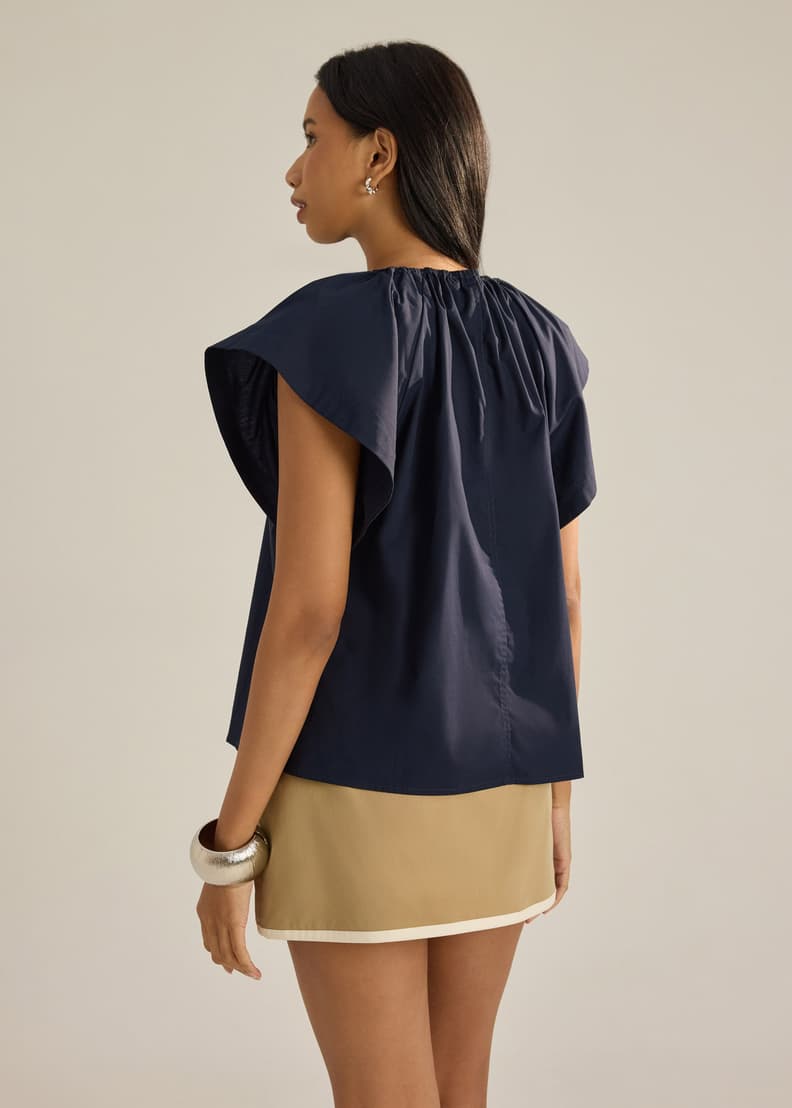 Keiko Cotton Draped Panel Top | Love, Bonito MY