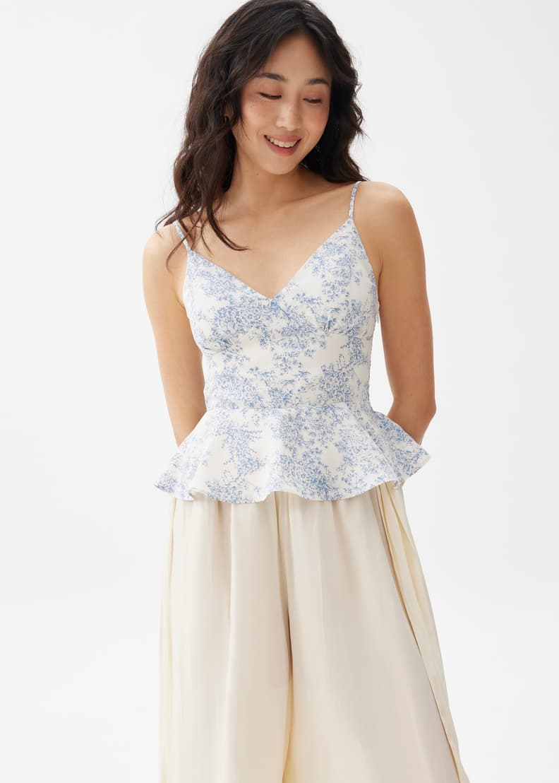 Padded Floral Peplum Camisole Top | Love, Bonito INTL