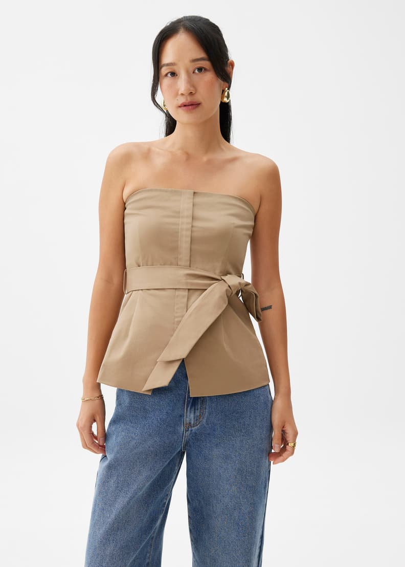 Cotton Belted Tube Top | Love, Bonito ID