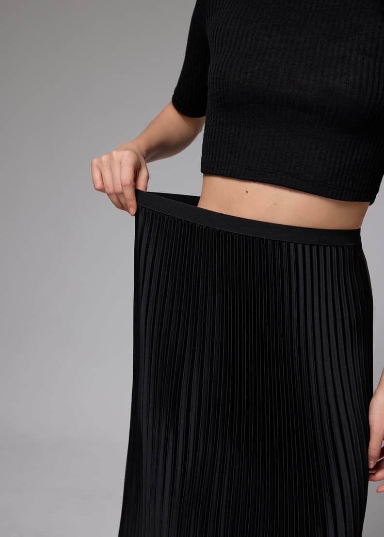 Elastic Pleated High Waist A-line Midaxi Skirt | Love, Bonito SG Elastic Pleated High Waist A-line Midaxi Skirt | Love, Bonito SG