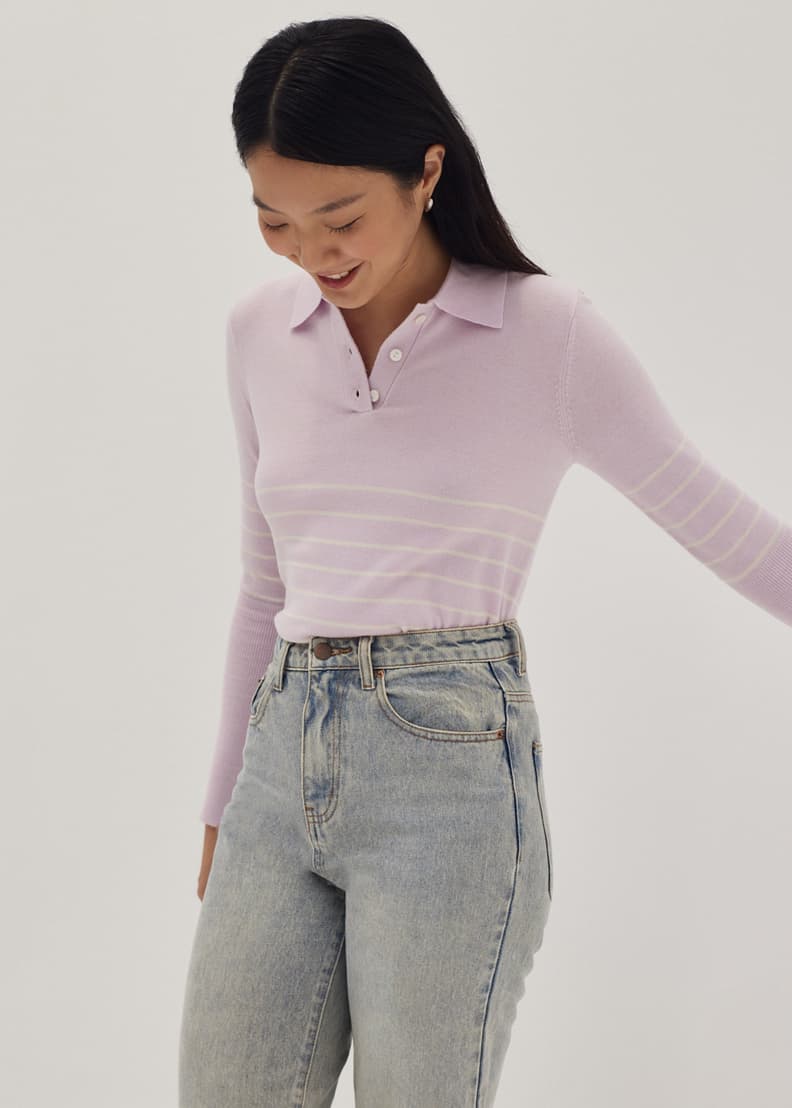 Jeselle Collared Knit Sweater | Love, Bonito INTL