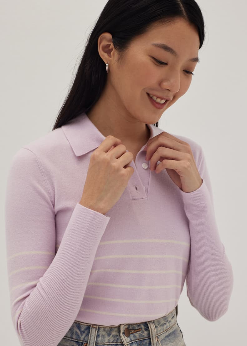 Jeselle Collared Knit Sweater | Love, Bonito INTL