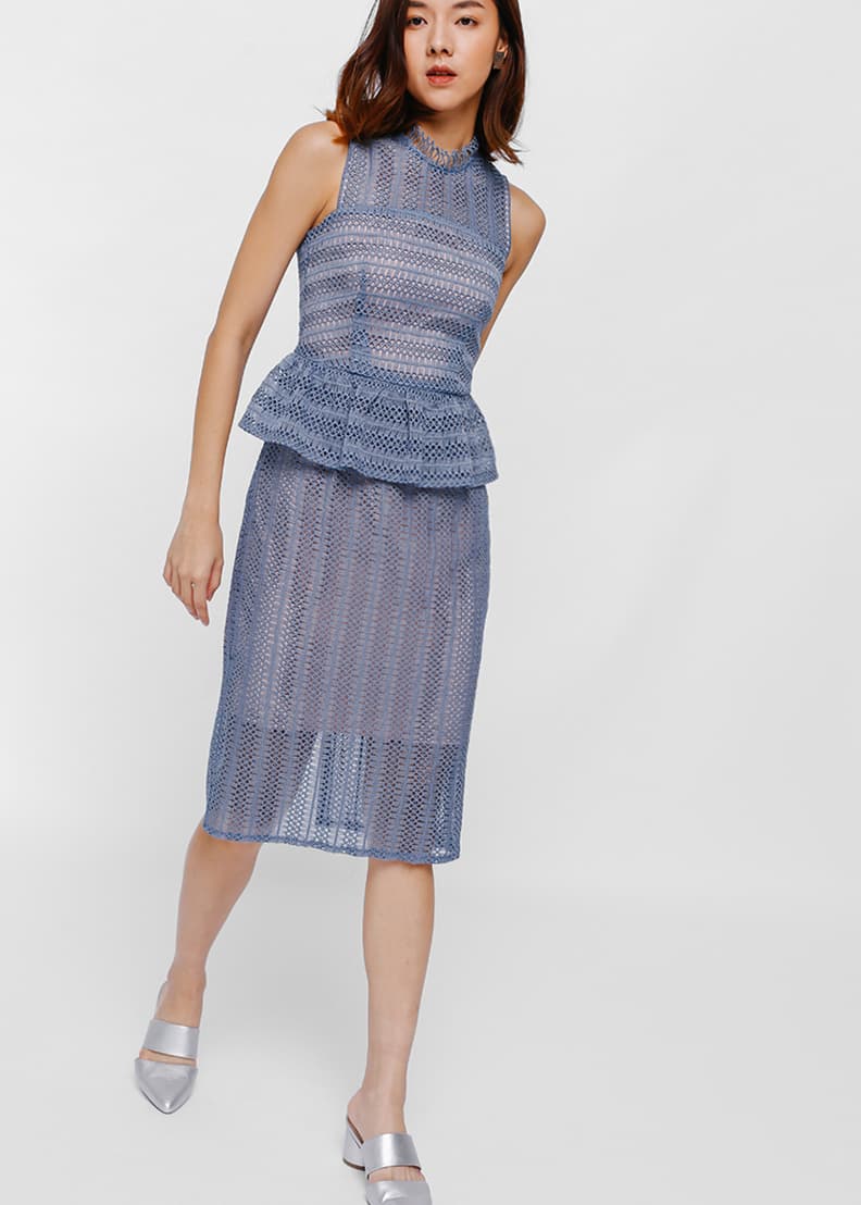 Buy Oleanda Crochet Lace Peplum Dress @ Love, Bonito | Shop Women's ...