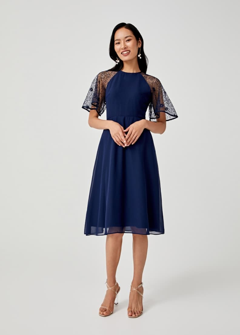 Buy Lillian Lace Sleeve Midi Dress @ Love, Bonito Singapore | Shop ...