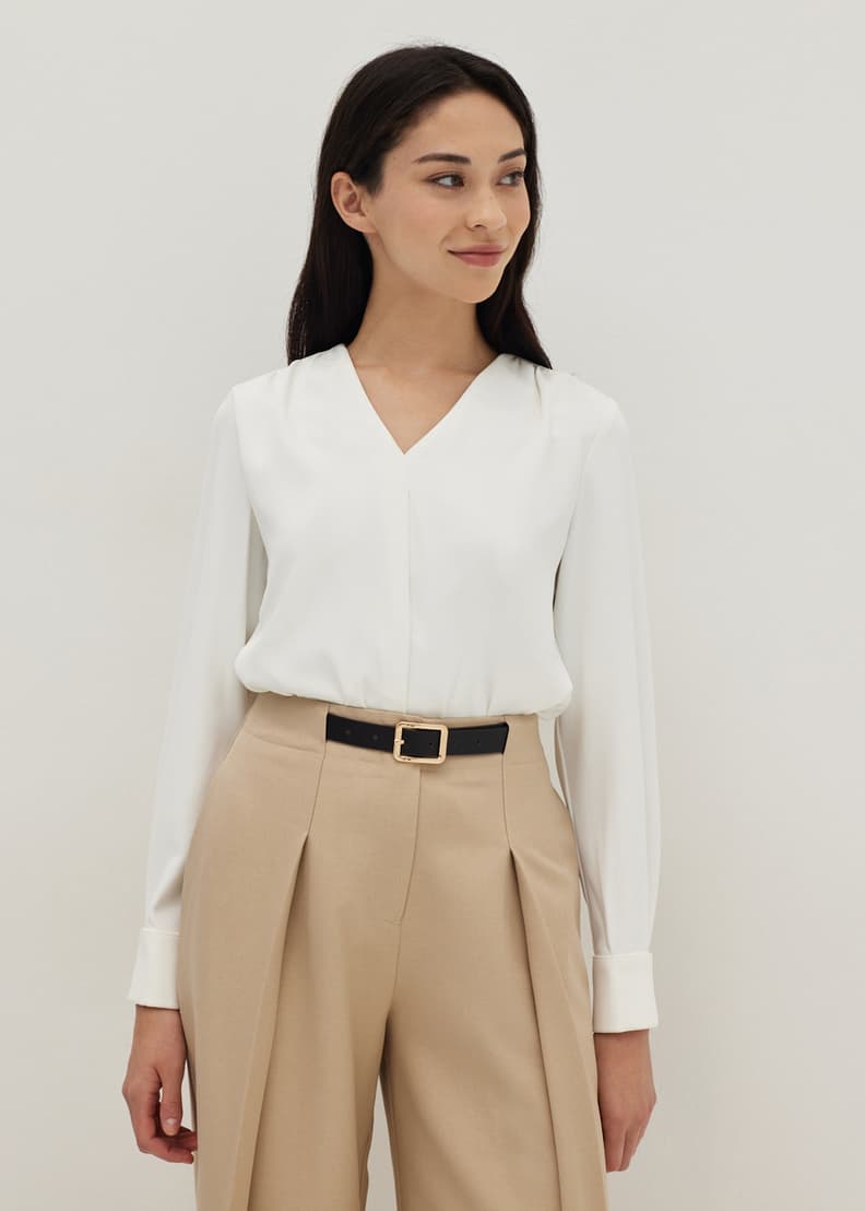 Joan Cross Front Crepe Blouse | Love, Bonito INTL