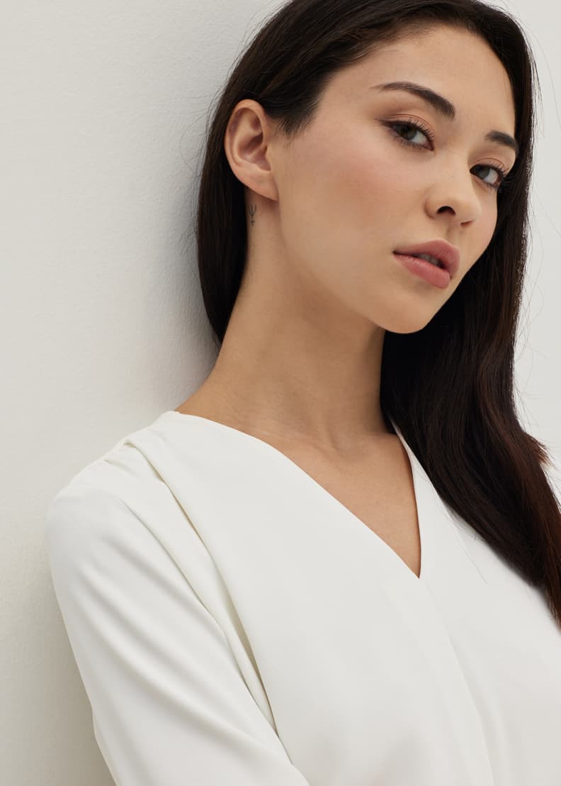 Joan Cross Front Crepe Blouse | Love, Bonito INTL