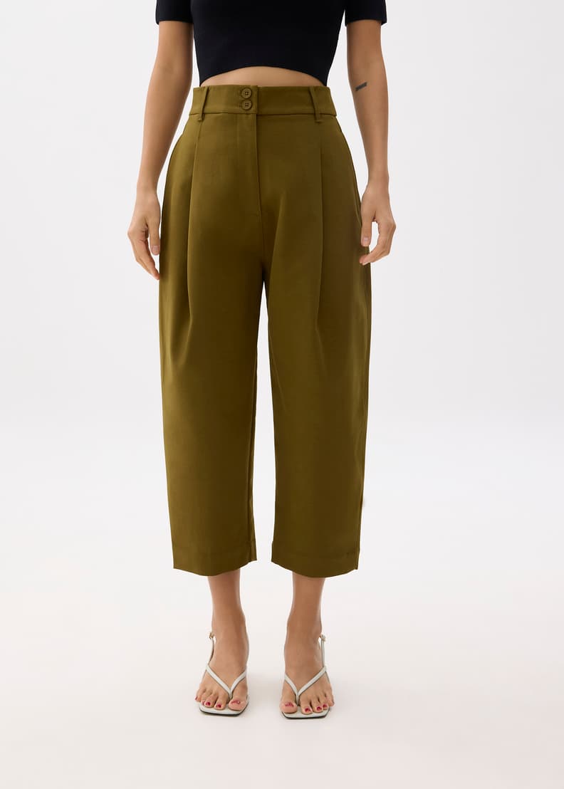 Calynn Textured Twill Barrel Pants | Love, Bonito INTL