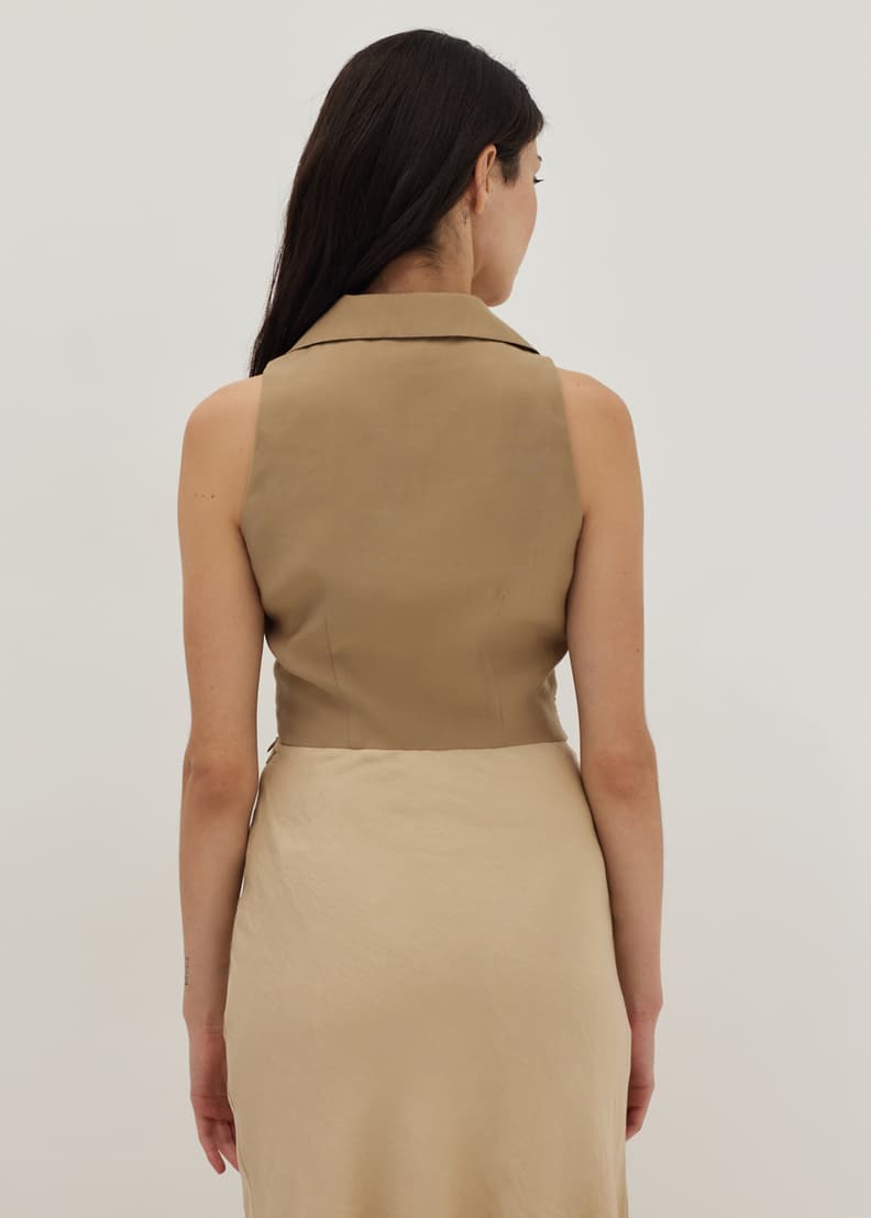 Briar Pleat Vest Crop Top | Love, Bonito INTL