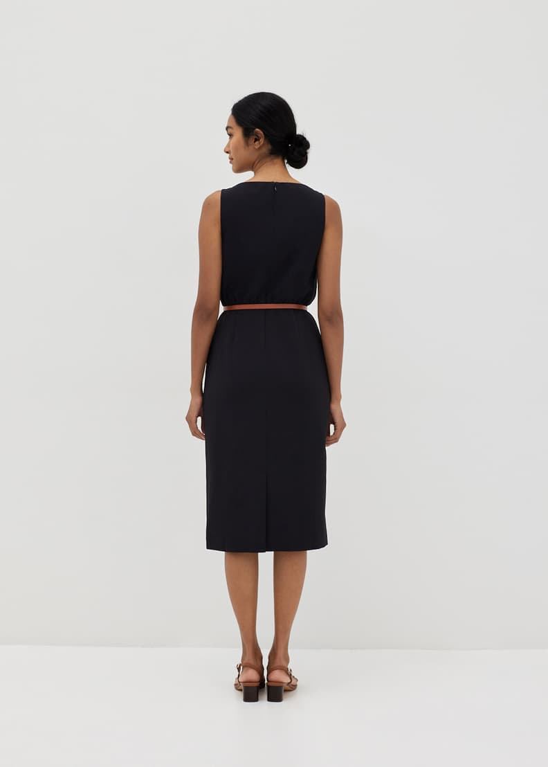 Daphne Classic Belted Column Dress | Love, Bonito INTL