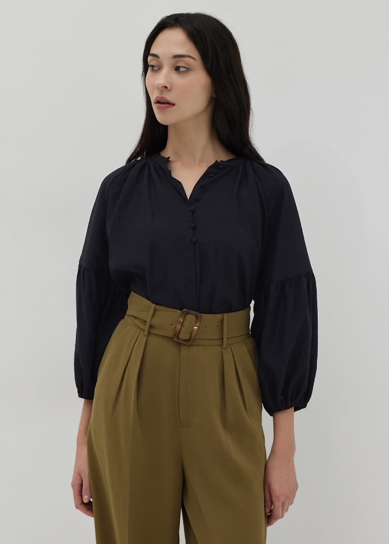 Sharon Textured Poet Blouse | Love, Bonito HK