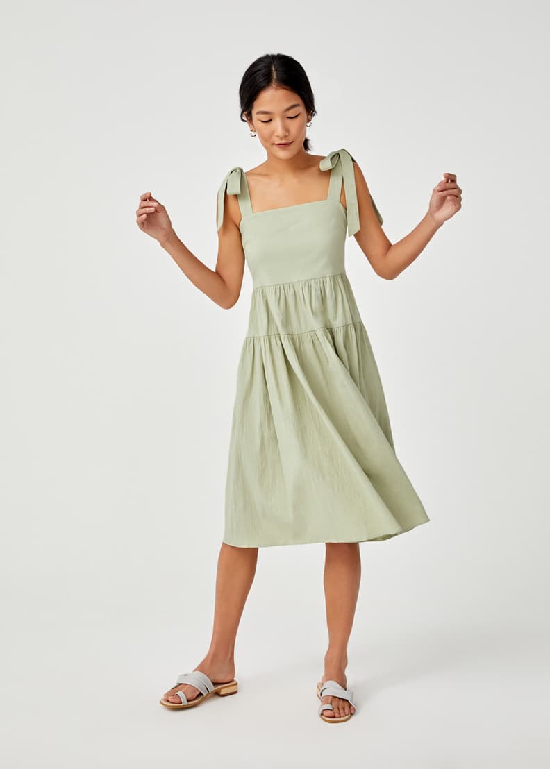 Lula Textured Tiered Midi Dress | Love, Bonito ID
