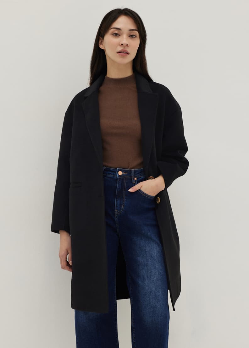 Hailey Double-faced Notch Lapel Coat | Love, Bonito INTL
